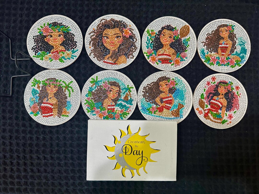 Disney Princess Moana - Diamond Painting Coasters - Set of 6 NEW - Etsy