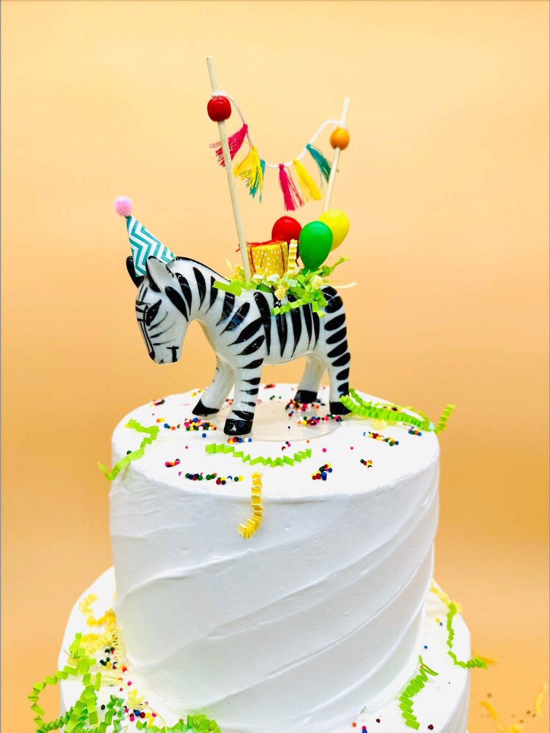 Vintage Zebra Cake Topper Party Animals Sustainable Vintage Party Decor ...