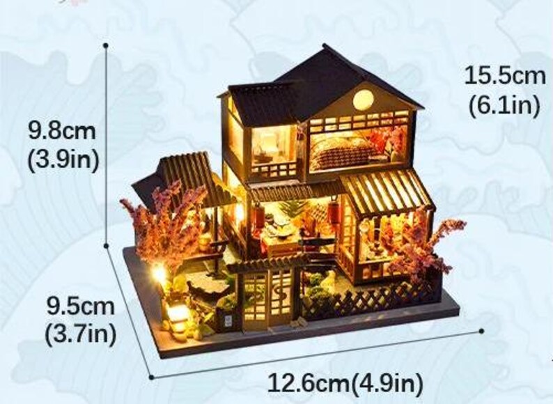 DIY Sakura Garden House Wooden Miniature 3D Puzzle Building Kit Model ...