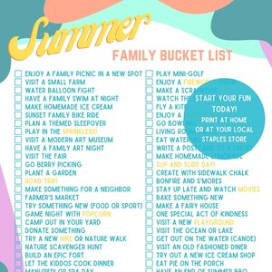 Summer Bucket List Printable, Summer Break Bucket List Template, Summer ...