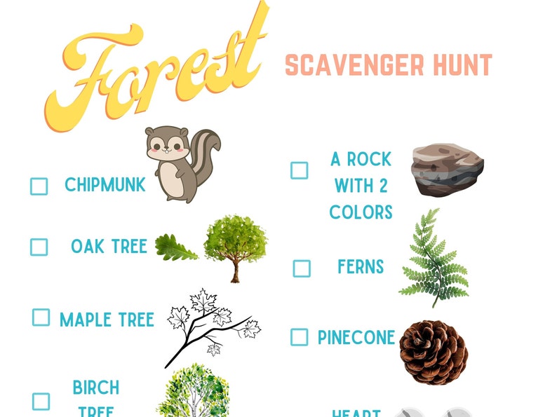 4 PACK Scavenger Hunt for Kids, Includes Hiking Scavenger Hunt, Beach ...