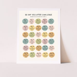 30 Day Declutter Challenge Printable, Home Organizing, Easy Declutter ...