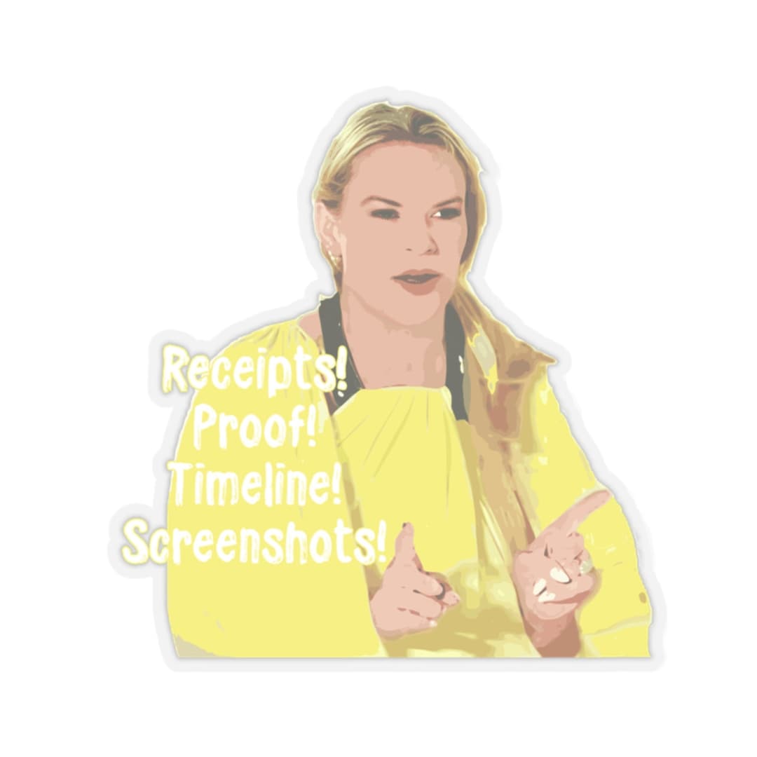RHOSLC Heather Inspired Kiss-cut Sticker Receipts Proof Timeline ...