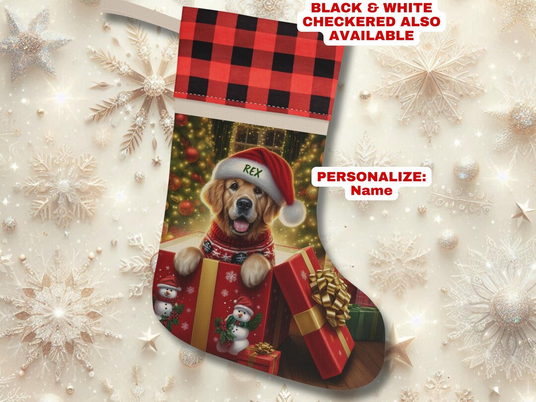 Custom RETRIEVER Christmas Stocking, Personalized Labrador Retriever ...