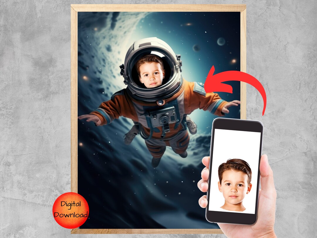 Personalized Astronaut Portrait Gift, DIY Christmas Gift for Astronaut ...