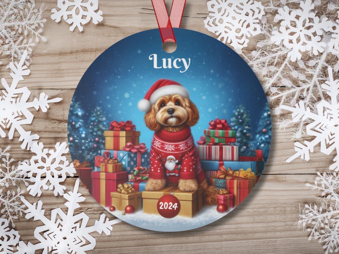 Personalized Cavapoo Name Ornament, Cockapoo Christmas Ornament, Custom ...