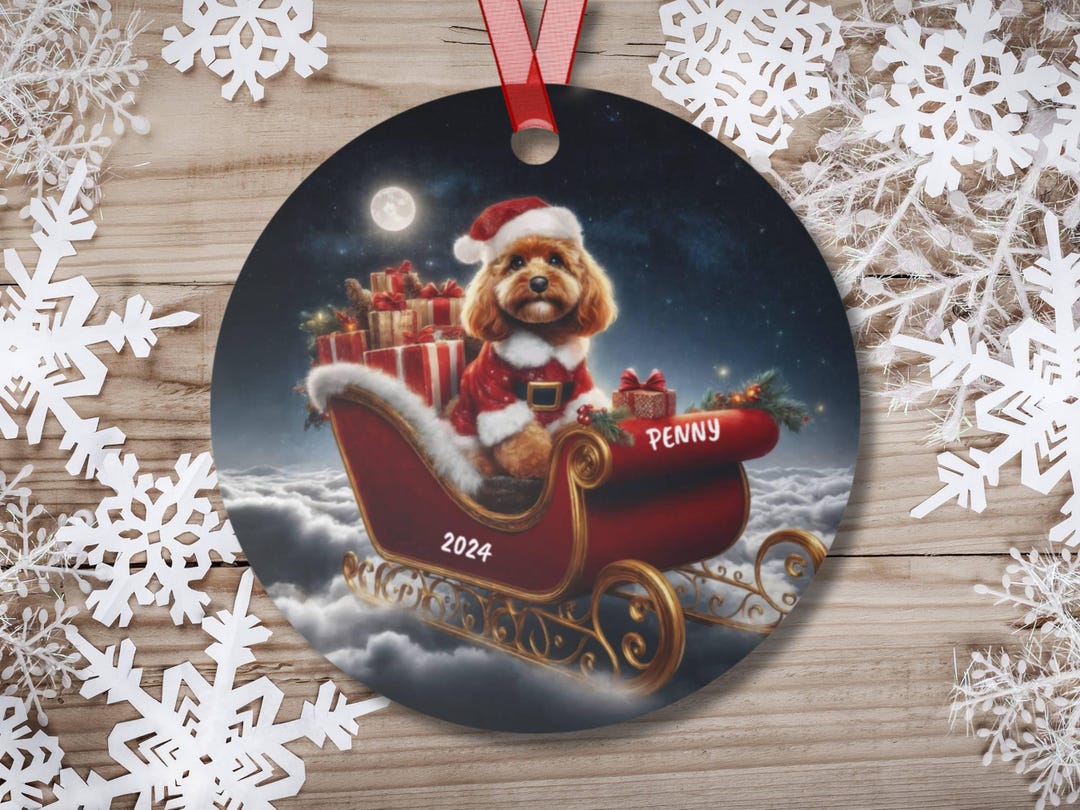 Cockapoo Christmas Tree Ornament, Custom Dog Name Ornament, Gift for ...