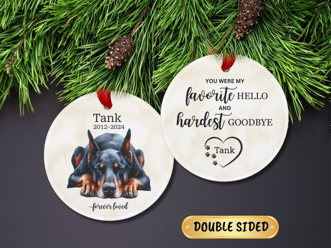 Doberman Memorial Christmas Ornament, Doberman Forever Loved Sympathy ...