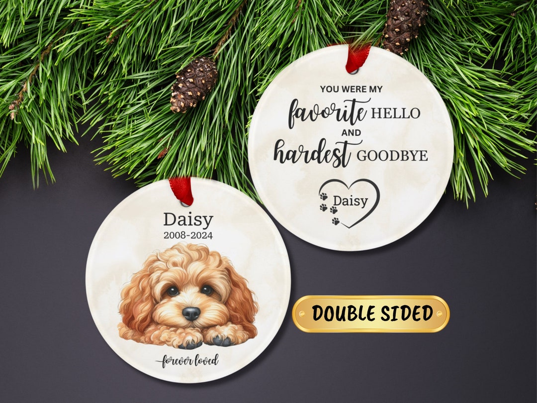 Cockapoo Memorial Christmas Ornament, Cavapoo Memory Ornament, Custom ...