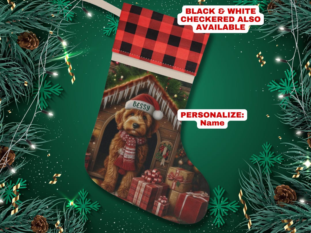 Personalized Doodle Dog Christmas Stocking, Custom Labradoodle ...