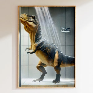 T-rex Kids Bathroom Art, DIGITAL DOWNLOAD Dinosaur Prints, T Rex ...