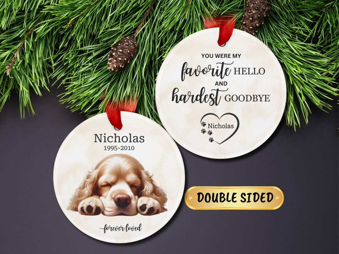 Cocker Spaniel Forever Loved Christmas Ornament, Pet Memorial XMAS ...