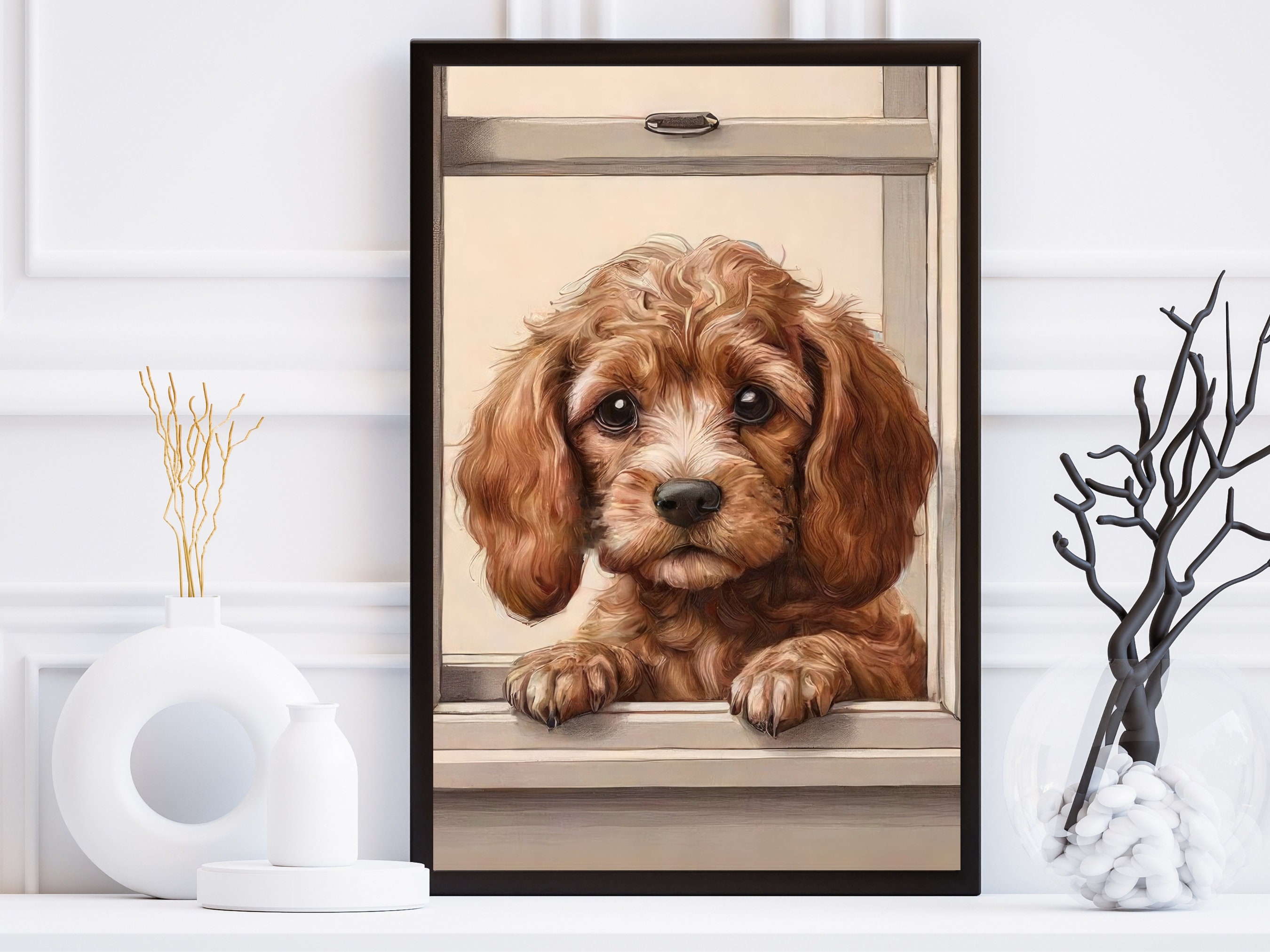 Cockapoo Pet Portrait, Cockapoo Wall Art, Cockapoo Printable, Cockapoo ...