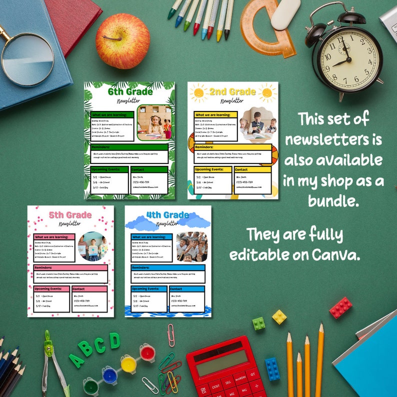 Fall Teacher Newsletter Template, Editable Classroom News (canva) - Etsy