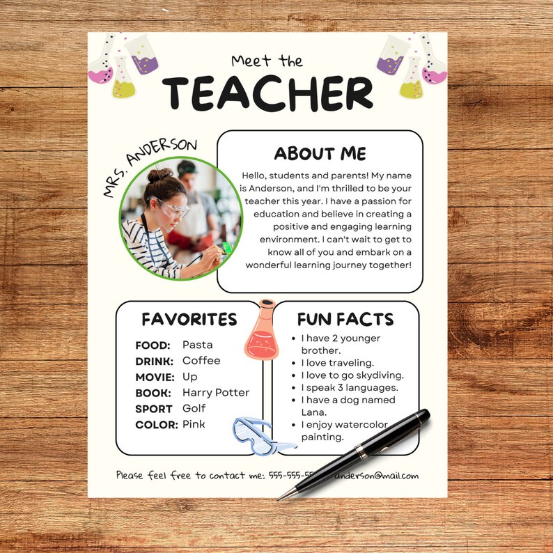 Science Meet the Teacher Template, Open House Flyer (canva Template ...