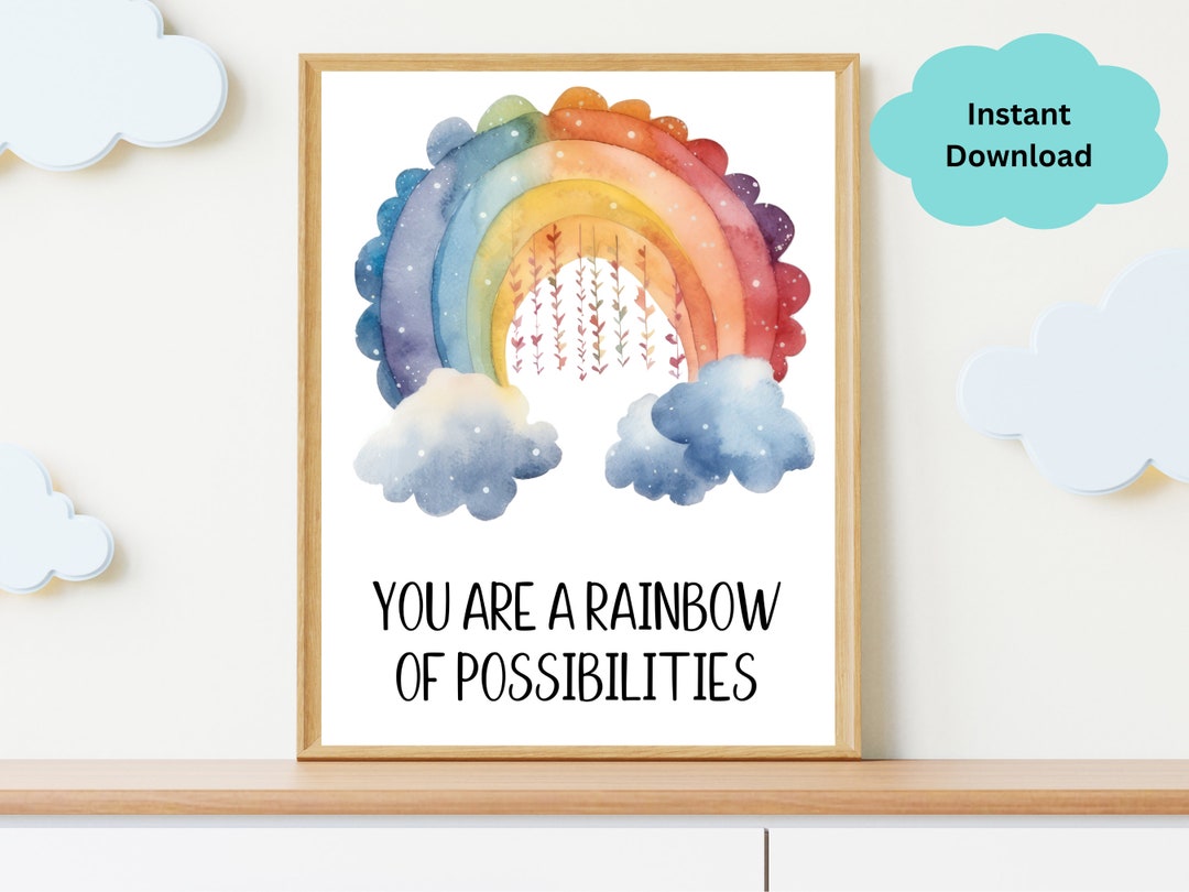 Rainbow Quote Poster, Classroom Decor, Nursery Art Print, Nursery Decor ...