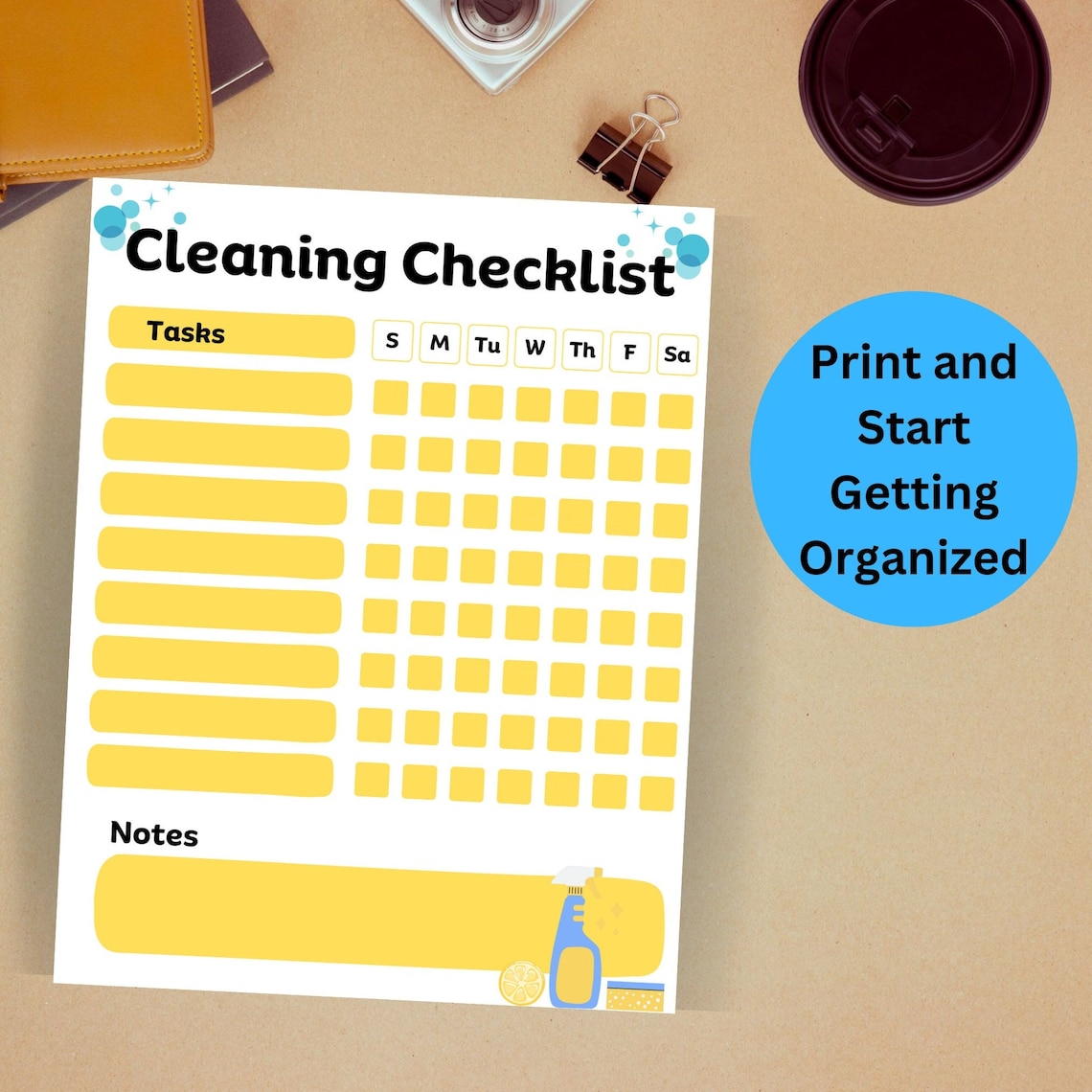 Chore Chart Printable, Adult Chore Chart, Daily Cleaning Routine, Home ...