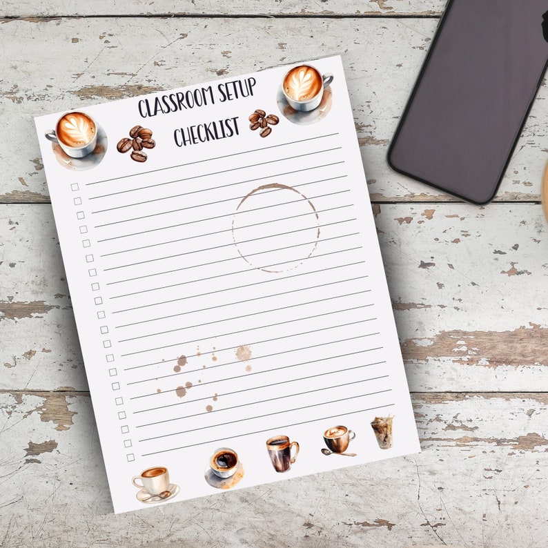 Teacher Classroom Setup Checklist, Coffee Design (digital Download) - Etsy