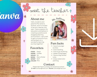 Meet the Teacher Template, Editable Teacher Printable, Boho Meet the ...