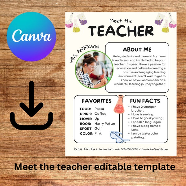 Meet the Teacher Template - Etsy