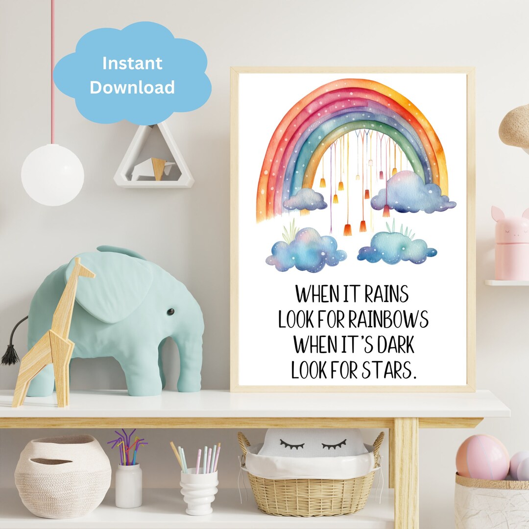 Rainbow Quote Poster, Classroom Decor Poster, Nursery Decor, Nursery ...