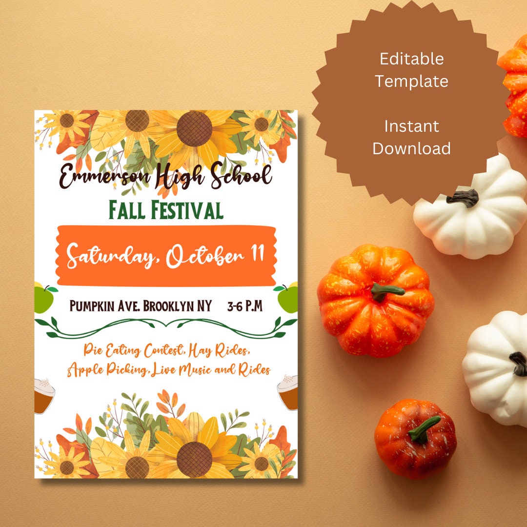 Editable Fall Festival Invitation, Autumn Design (digital Download) - Etsy