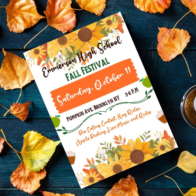 Editable Fall Festival Invitation, Autumn Design (digital Download) - Etsy