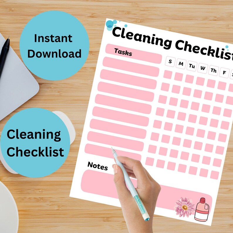 Chore Chart Printable Adult Chore Chart Cleaning Schedule - Etsy