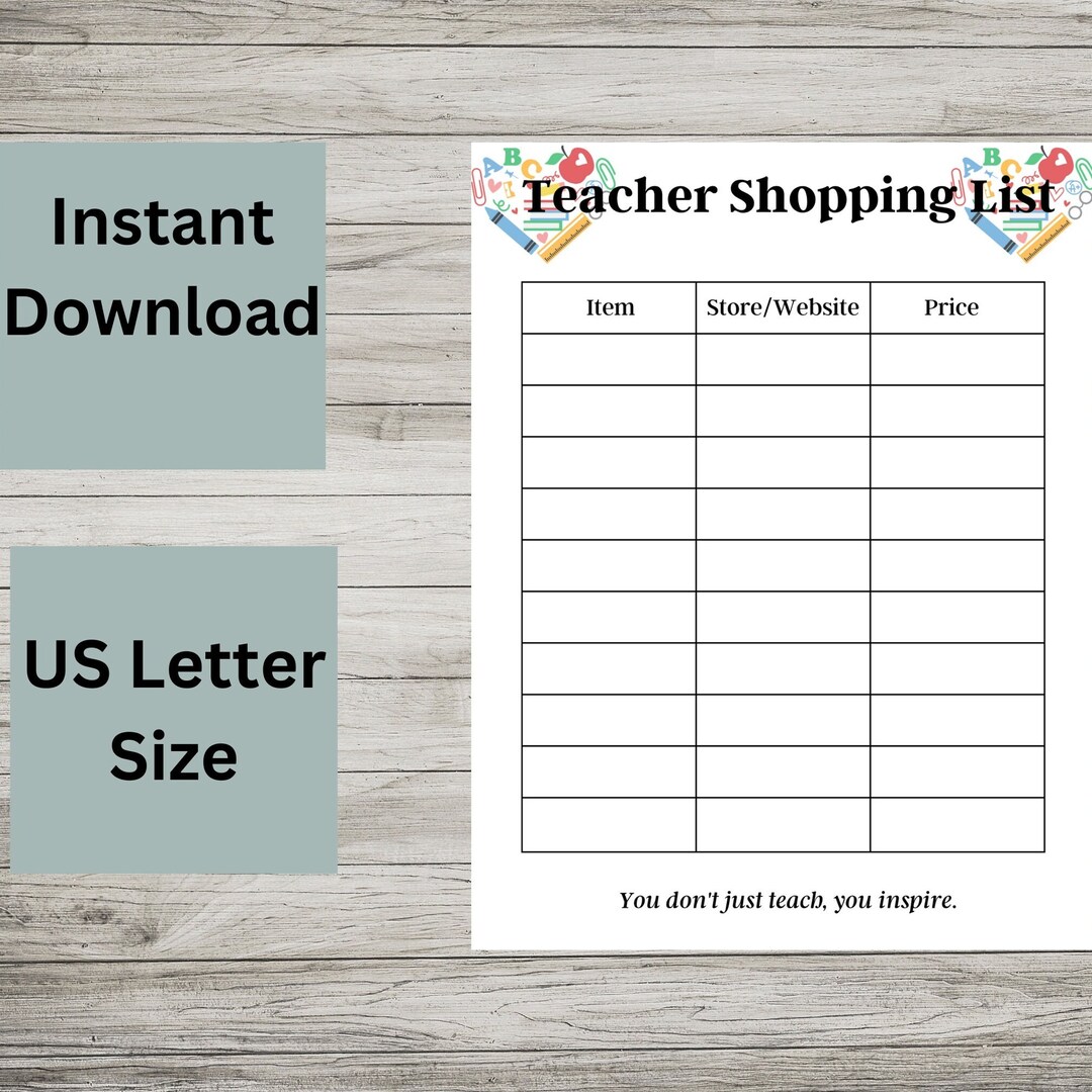 Teacher Checklist Printable Teacher Planner Teacher Gift - Etsy