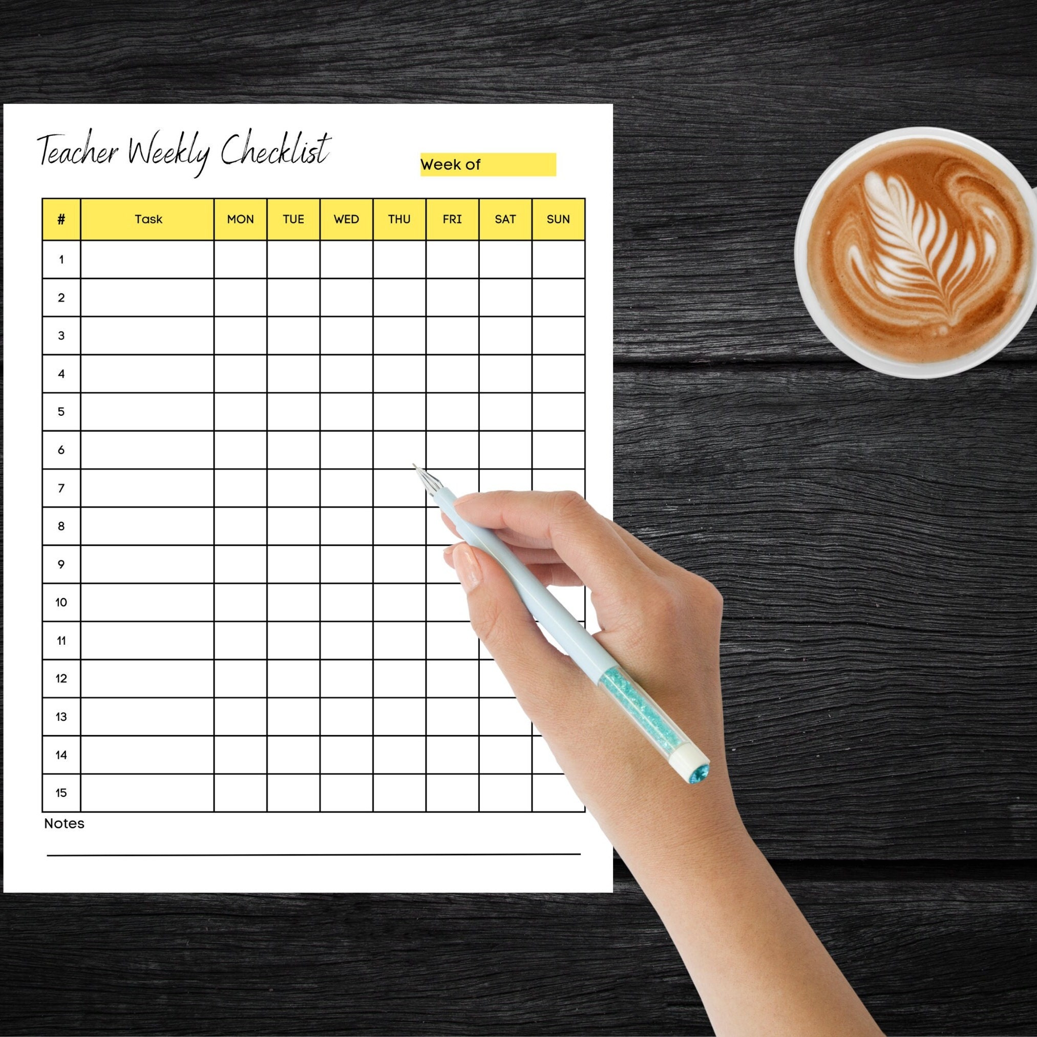 Teacher Weekly Checklist, Teacher Weekly Planner, Teacher Weekly ...