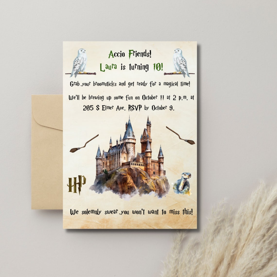 Editable Invitation Hogwarts Invitation Birthday Invitation - Etsy