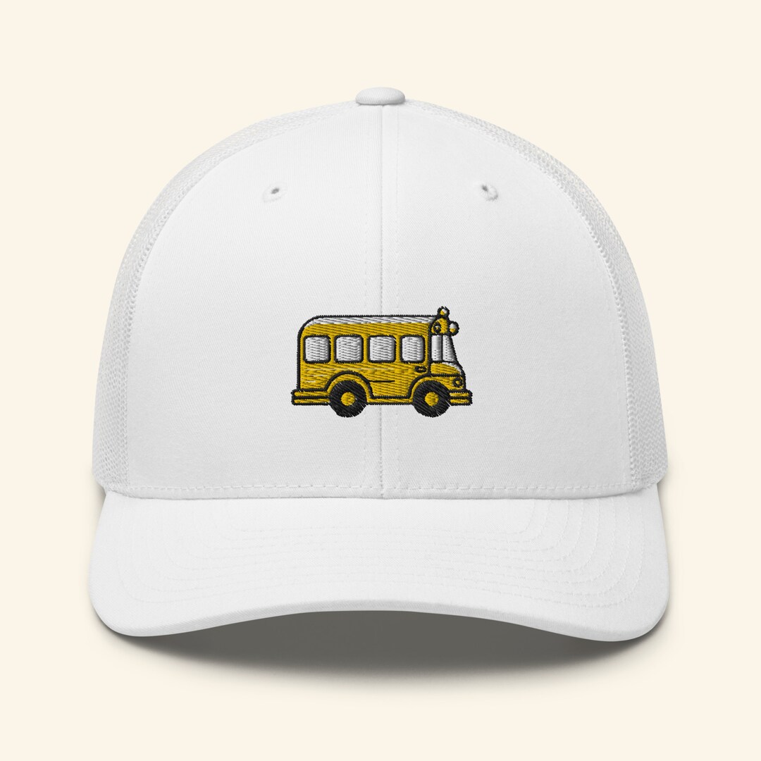 Embroidered School Bus Trucker Hat Embroidered Handmade - Etsy
