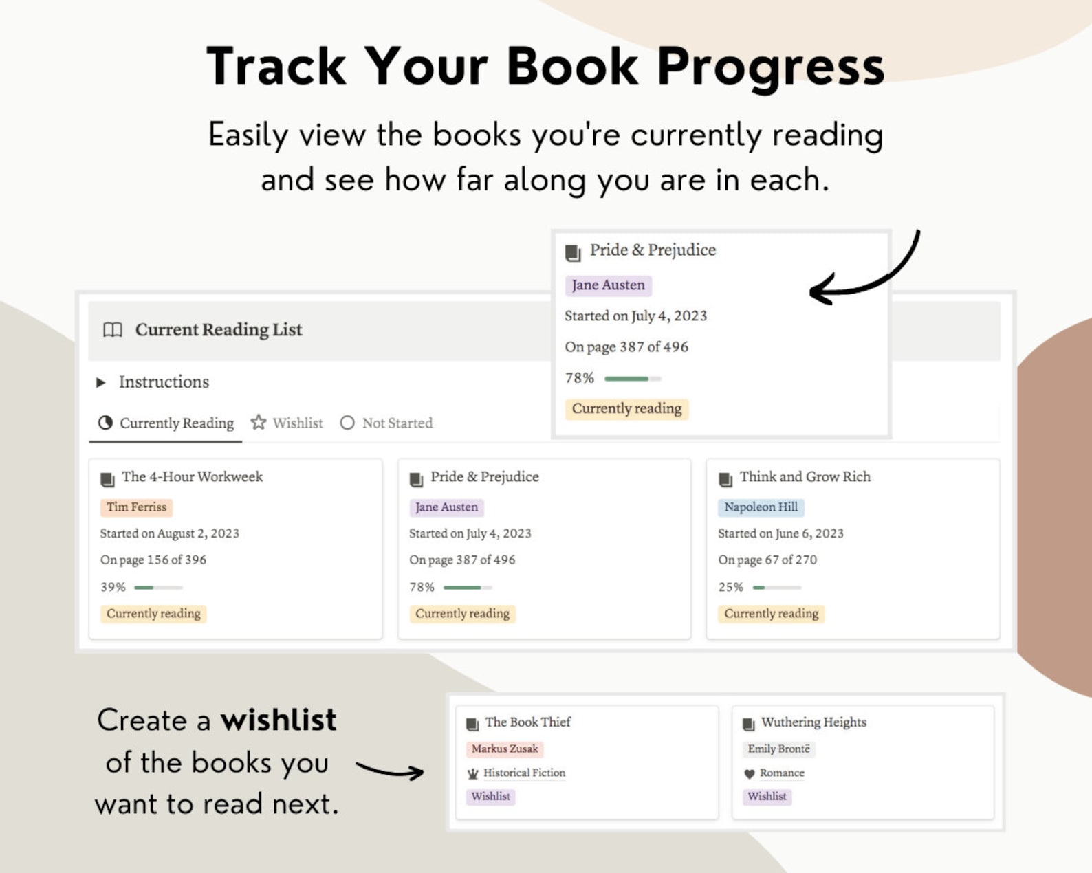 Notion Reading Tracker Template, Notion Reading Journal, Book Tracker ...