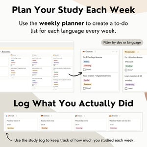 Notion Language Learning Template, Notion Language Template, Language ...