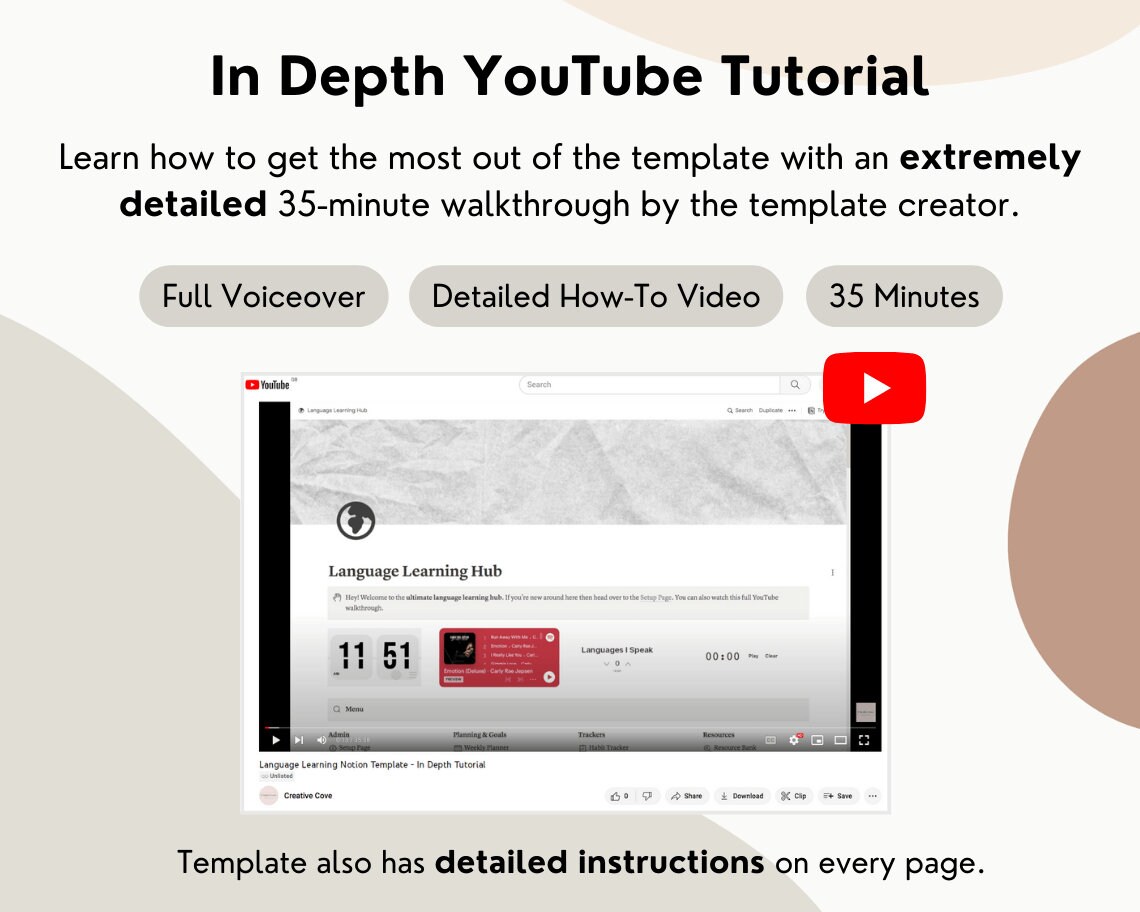 Notion Language Learning Template, Notion Language Template, Language ...