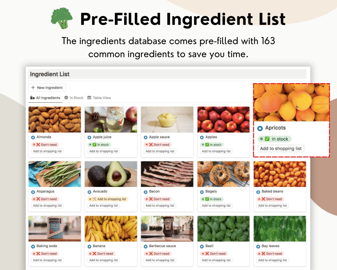 Notion Meal Planner Template, Notion Recipe Tracker, Notion Food ...