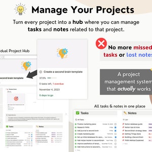 Notion Second Brain Template, Notion Dashboard, All-in-one Productivity ...