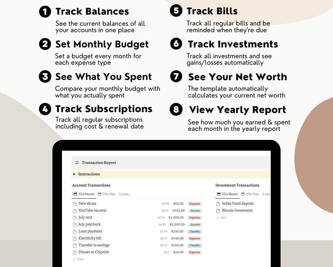 Notion Finance Tracker Budget Tracker Income and Expense Tracker Notion ...
