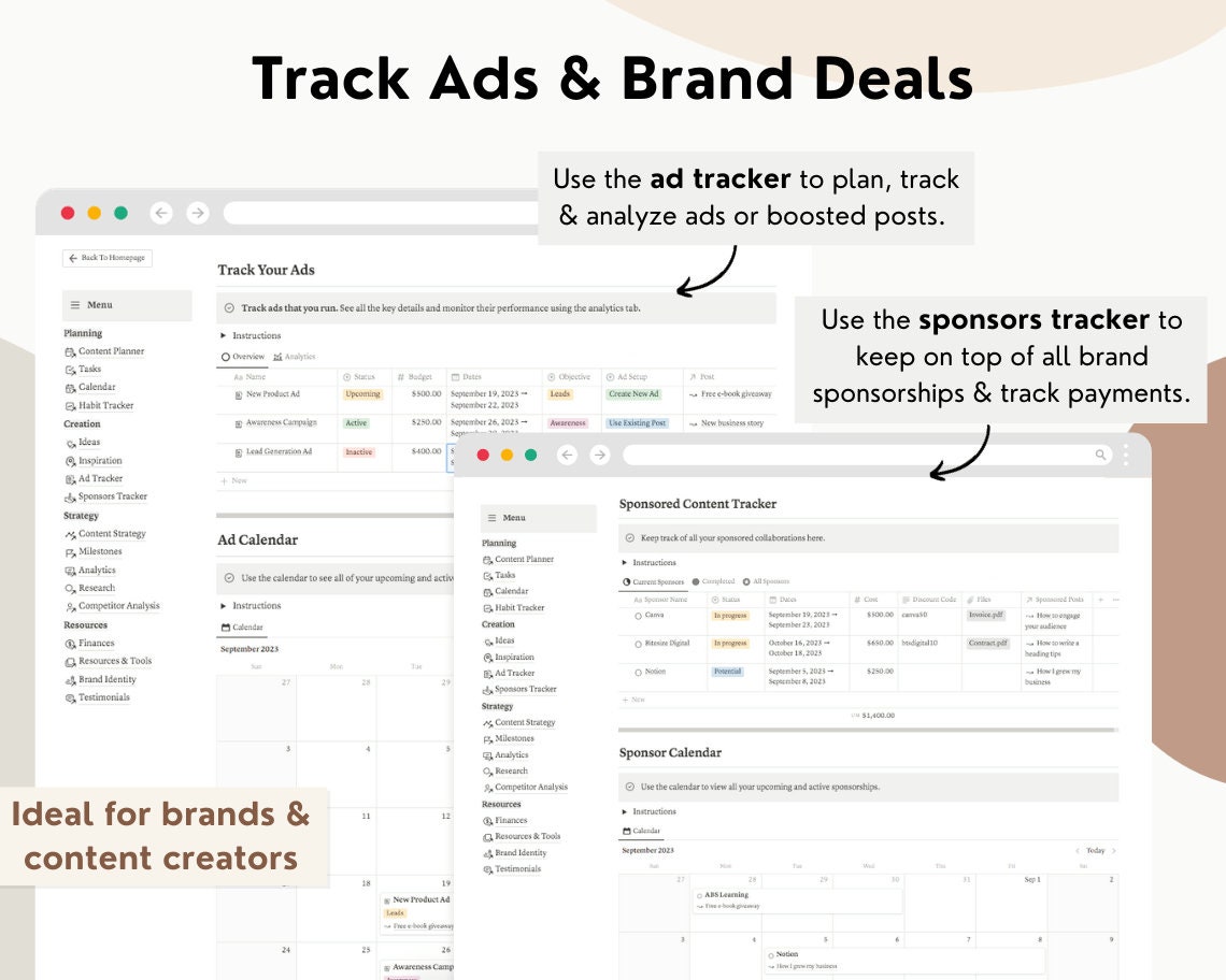 Notion Template Instagram Content Planner, Notion Social Media Planner ...