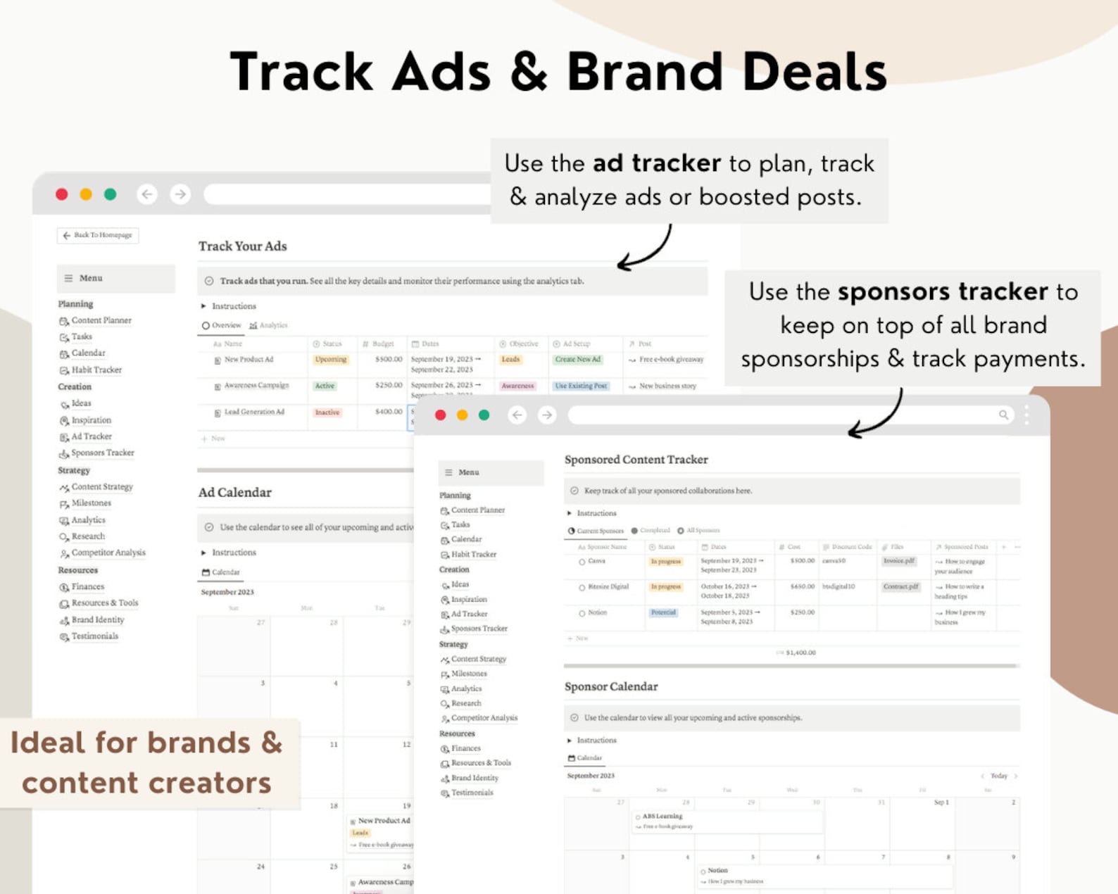 Notion Template Instagram Content Planner, Notion Social Media Planner ...