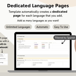 Notion Language Learning Template, Notion Language Template, Language ...