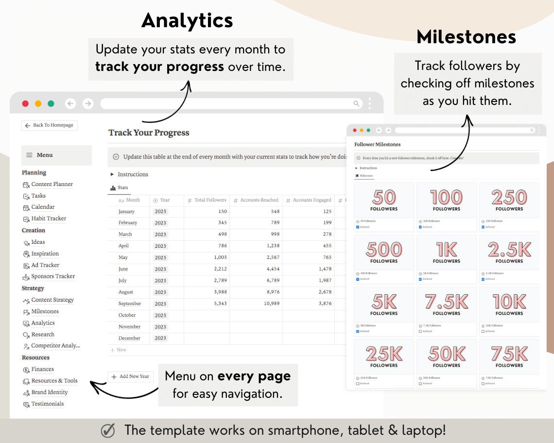 Notion Template Instagram Content Planner, Notion Social Media Planner ...