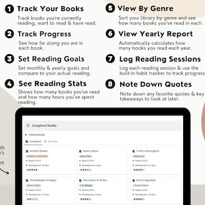 Notion Reading Tracker Template, Notion Reading Journal, Book Tracker ...