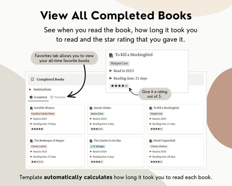 Notion Reading Tracker Template, Notion Reading Journal, Book Tracker ...