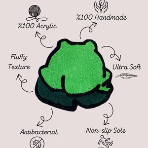 Cute Frog Tufted Rug, Cute Hand Tufted Rug, Aesthetic Hand Tuft Rug ...