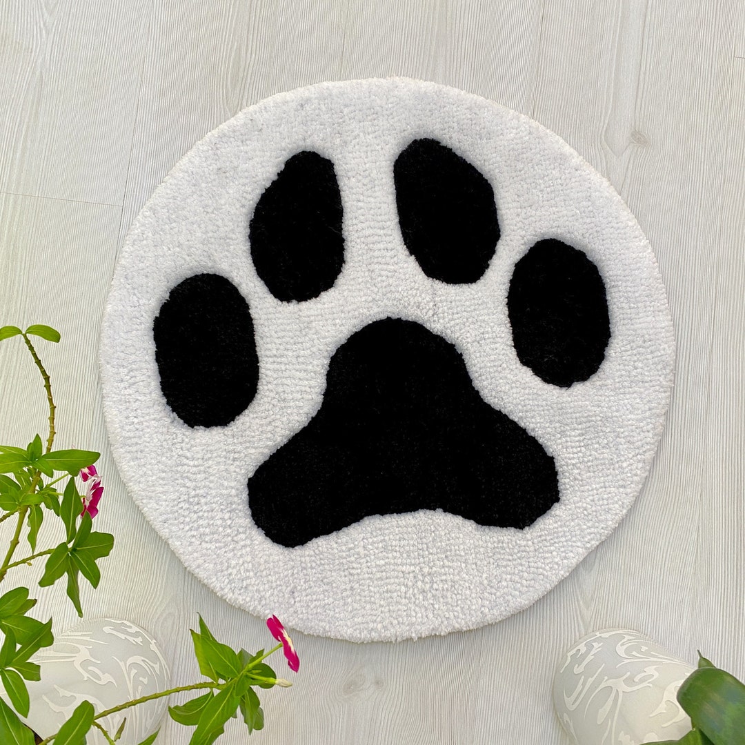 Cute Paw Tufted Rug, Cute Hand Tufted Rug, Custom Paw Rug, 100% Acrylic ...