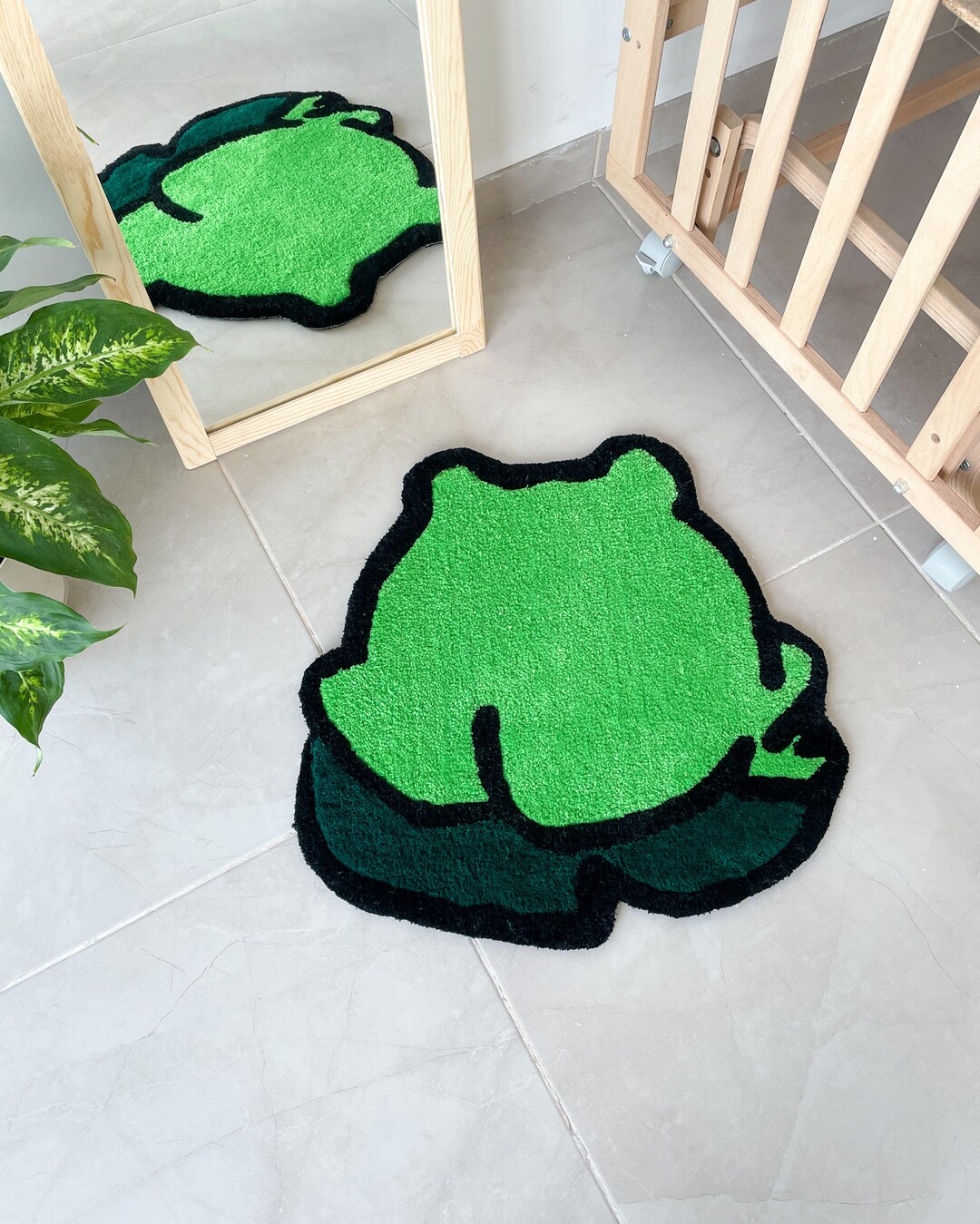 Cute Frog Tufted Rug, Cute Hand Tufted Rug, Aesthetic Hand Tuft Rug ...