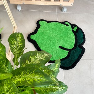 Cute Frog Tufted Rug, Cute Hand Tufted Rug, Aesthetic Hand Tuft Rug ...