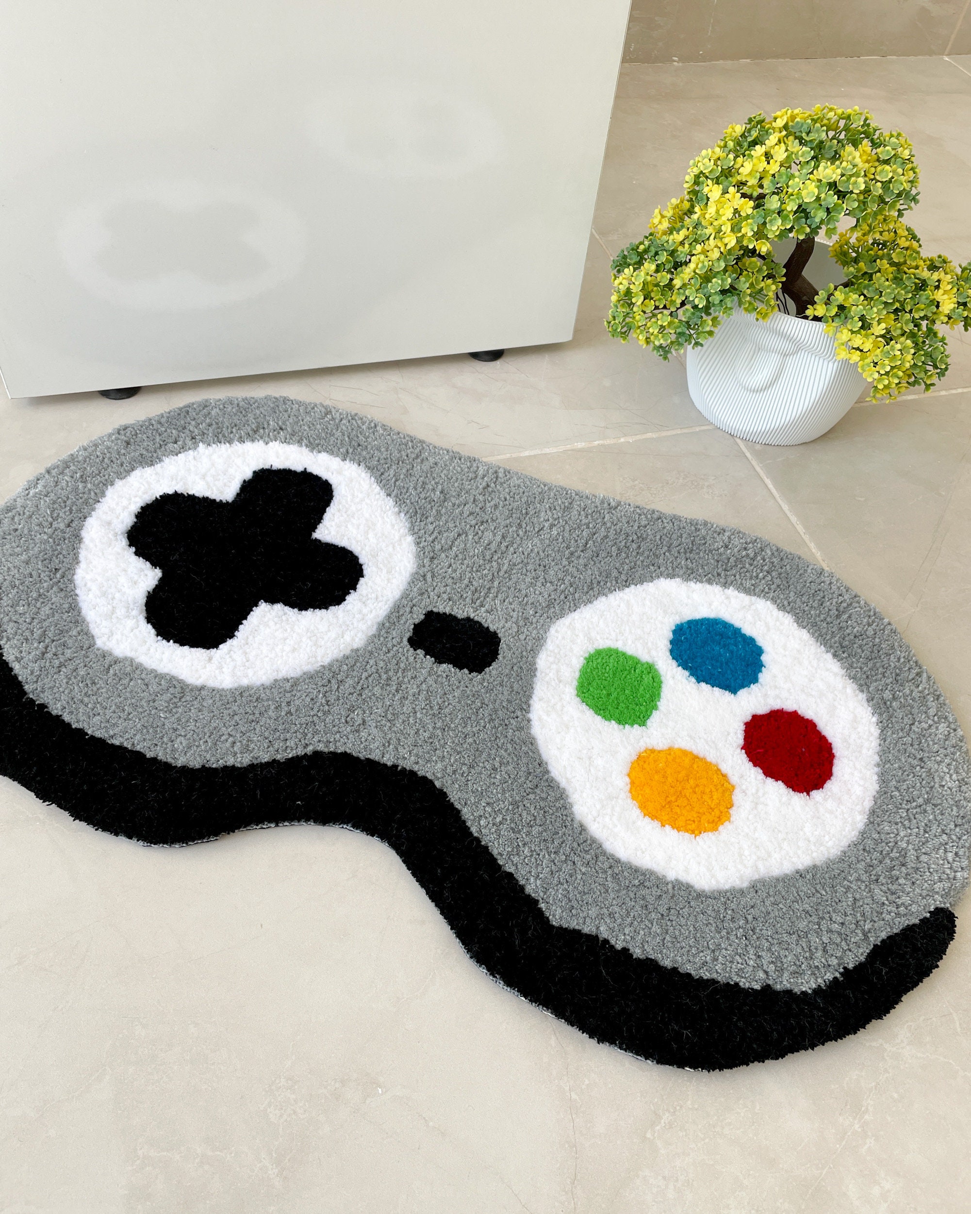 Retro Controller Rug, Hand Tufted Rug, Custom Gamer Rug, Gamepad Rug ...