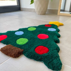 Christmas Tree Rug, Cute Tufted Rug, Custom Handmade Rug, Christmas ...